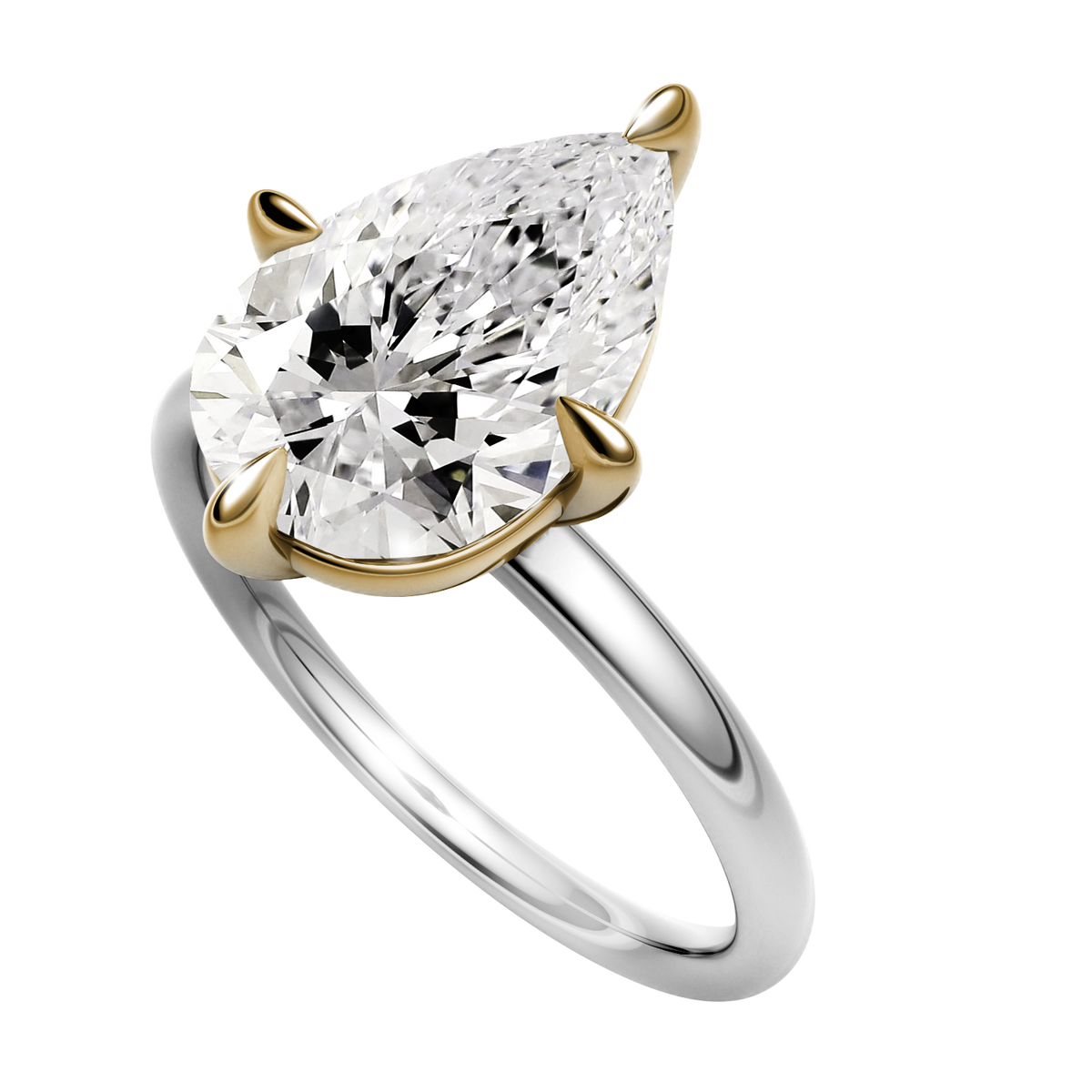 Signature Solitaire 2mm Shank Two Tone Ring Artisan Signature Solitaire 2mm Shank Two Tone Ring Artisan