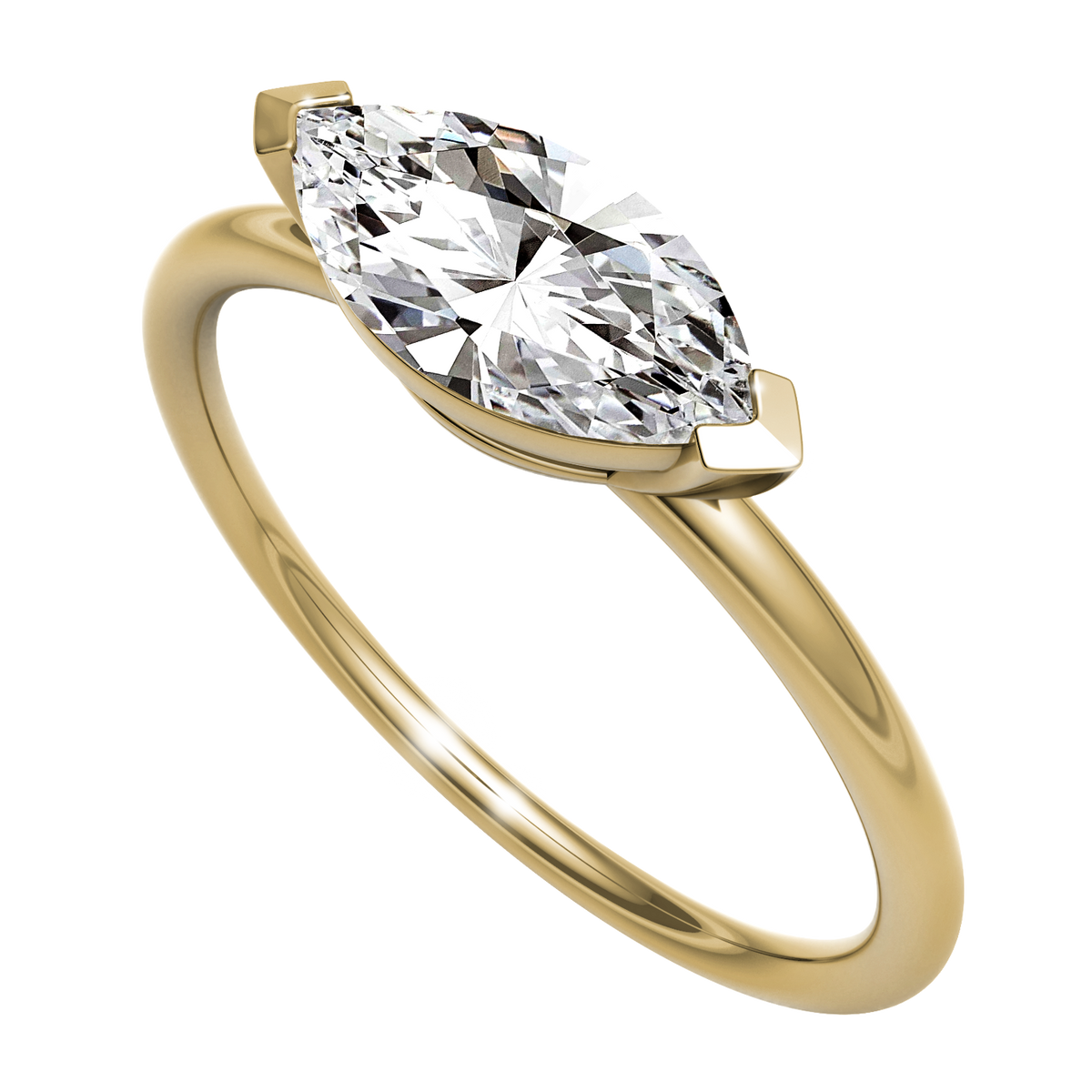 Signature Skinny™ Horizontally Set Marquise V-Claws – Ring Artisan