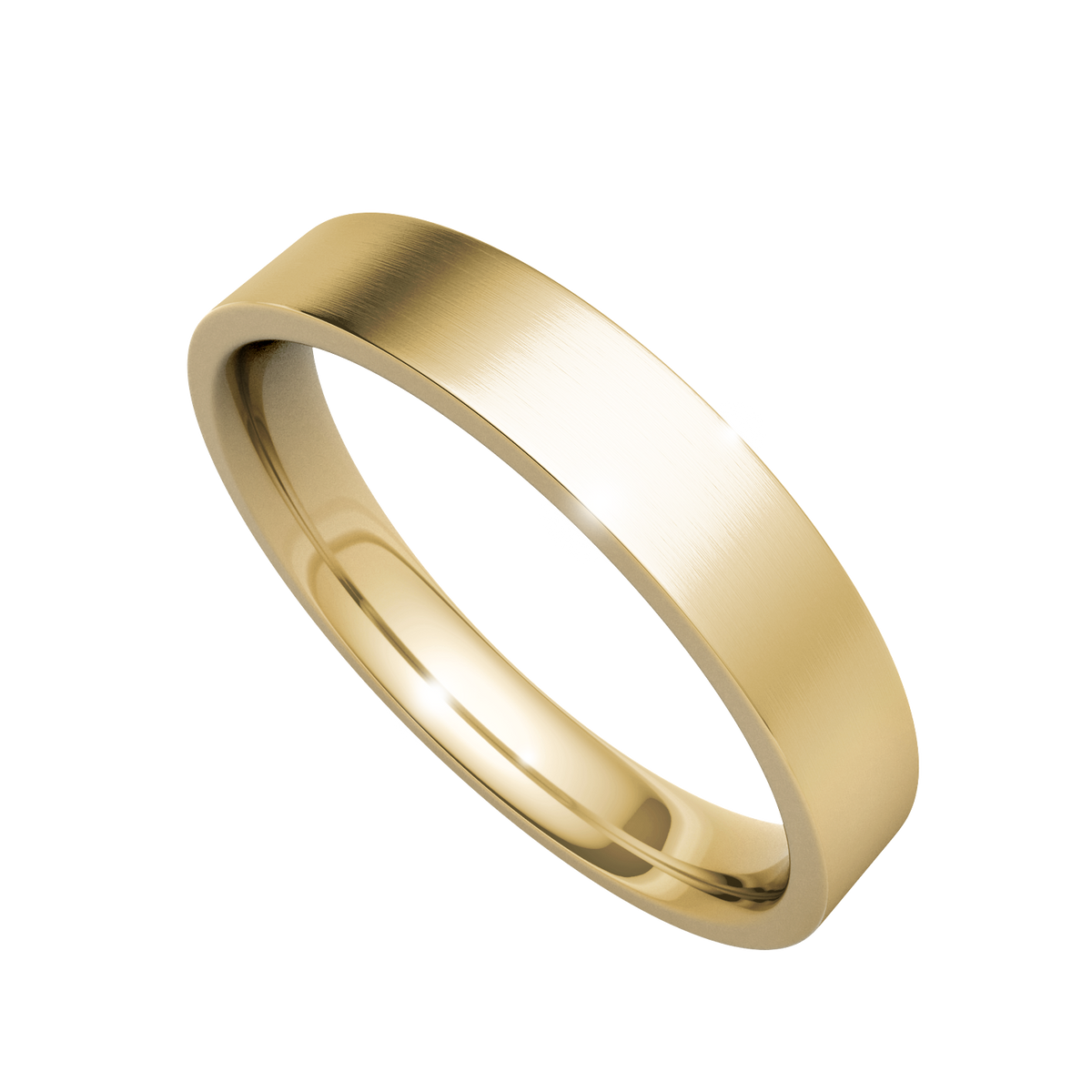 4mm Flat Mens Band Brushed Finish – Ring Artisan