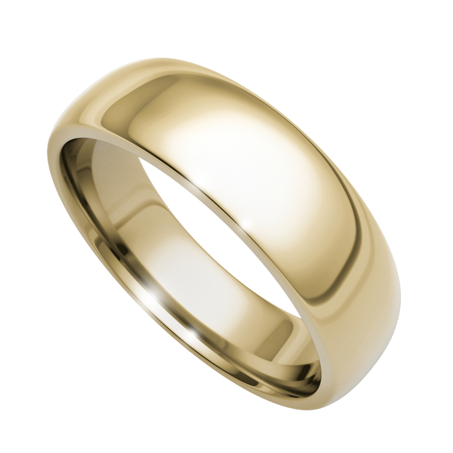 6mm D-Shape Mens Band Polished Finish – Ring Artisan