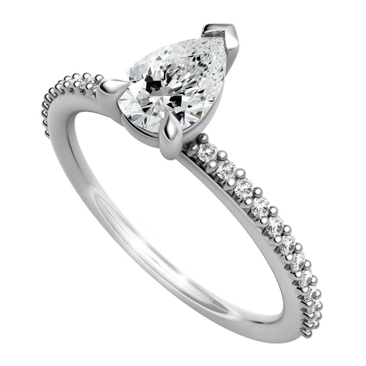 Signature Skinny™ Half Pavé + V Claw – Ring Artisan